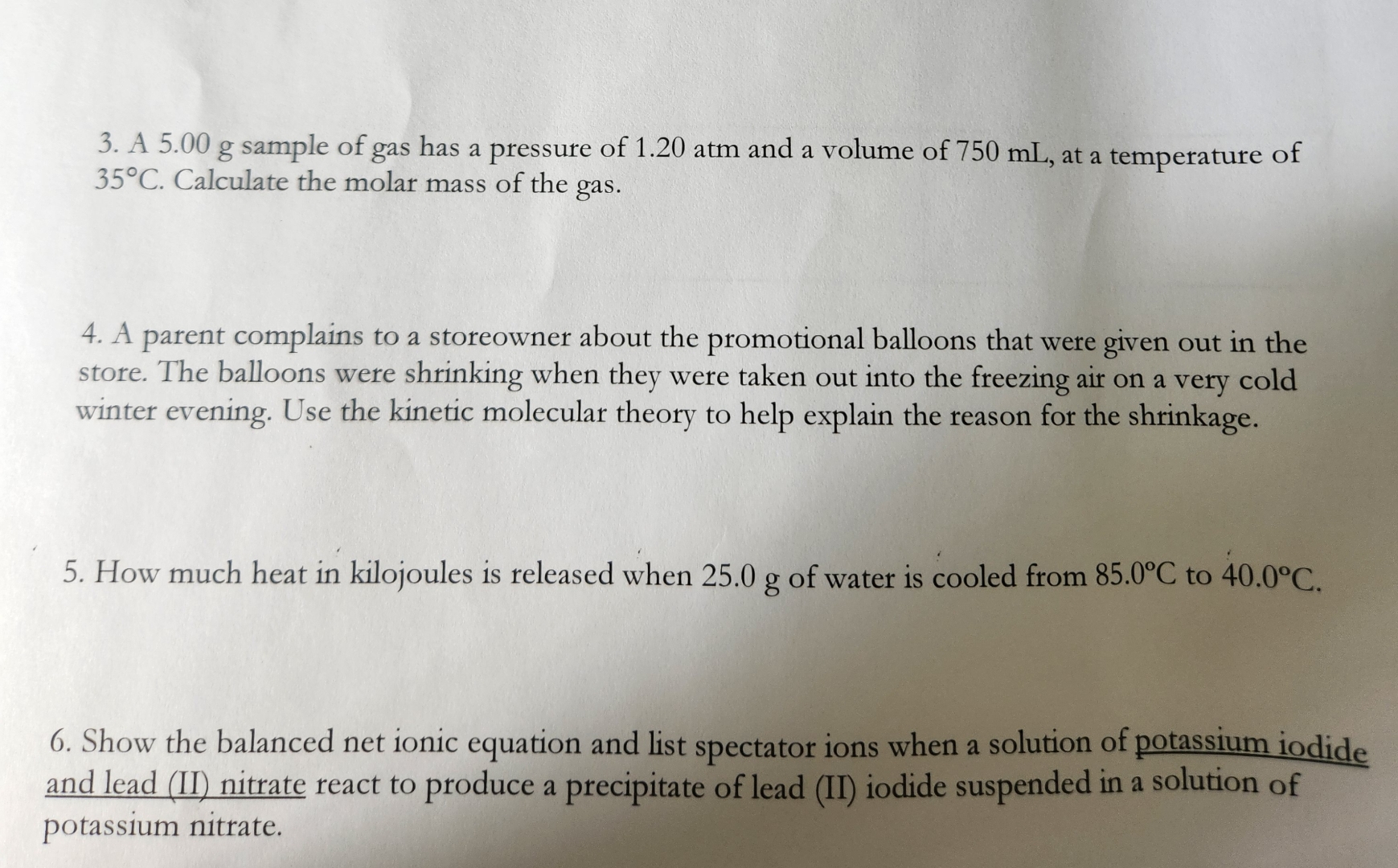 Solved A 5.00 ﻿g sample of gas has a pressure of 1.20 ﻿atm | Chegg.com