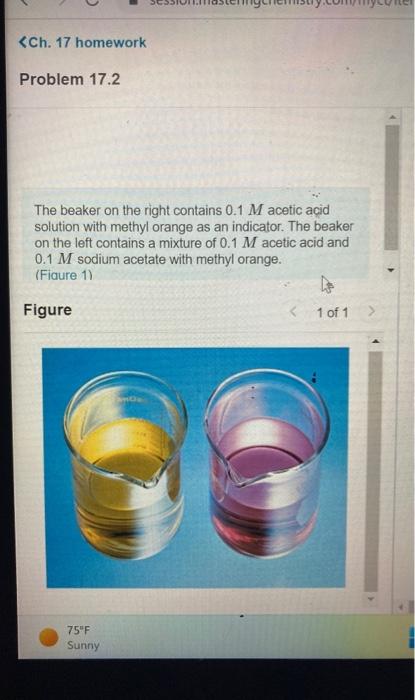 Solved The beaker on the right contains 0.1M acetic acid | Chegg.com