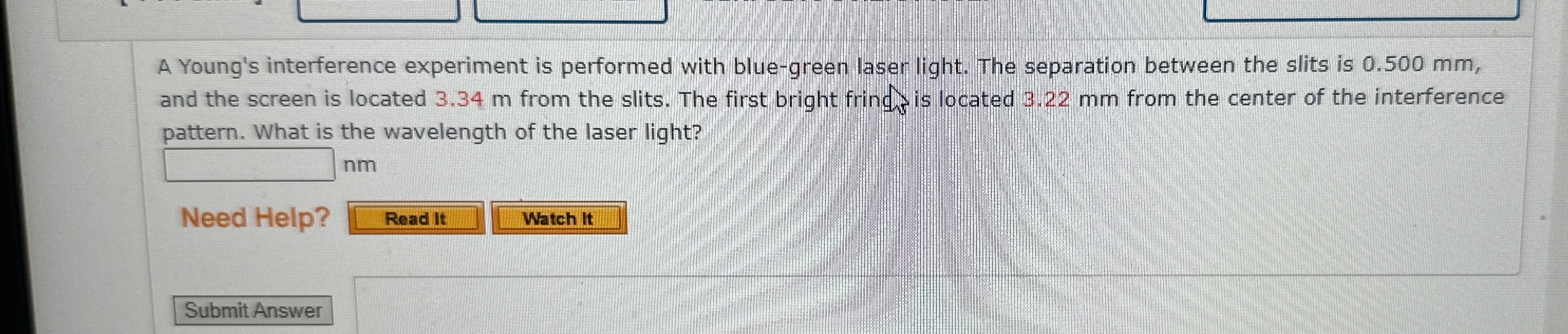Solved A Young's interference experiment is performed with | Chegg.com