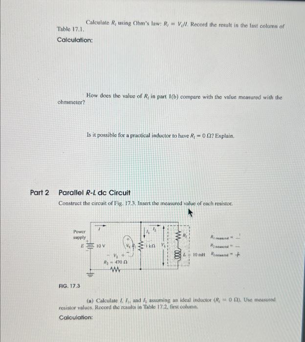 1 Series R-L dc Circuit Construct the circuit of Fig. | Chegg.com