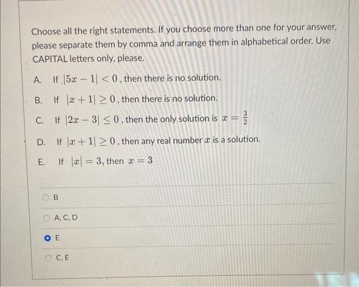 Solved Choose all the right statements. If you choose more | Chegg.com