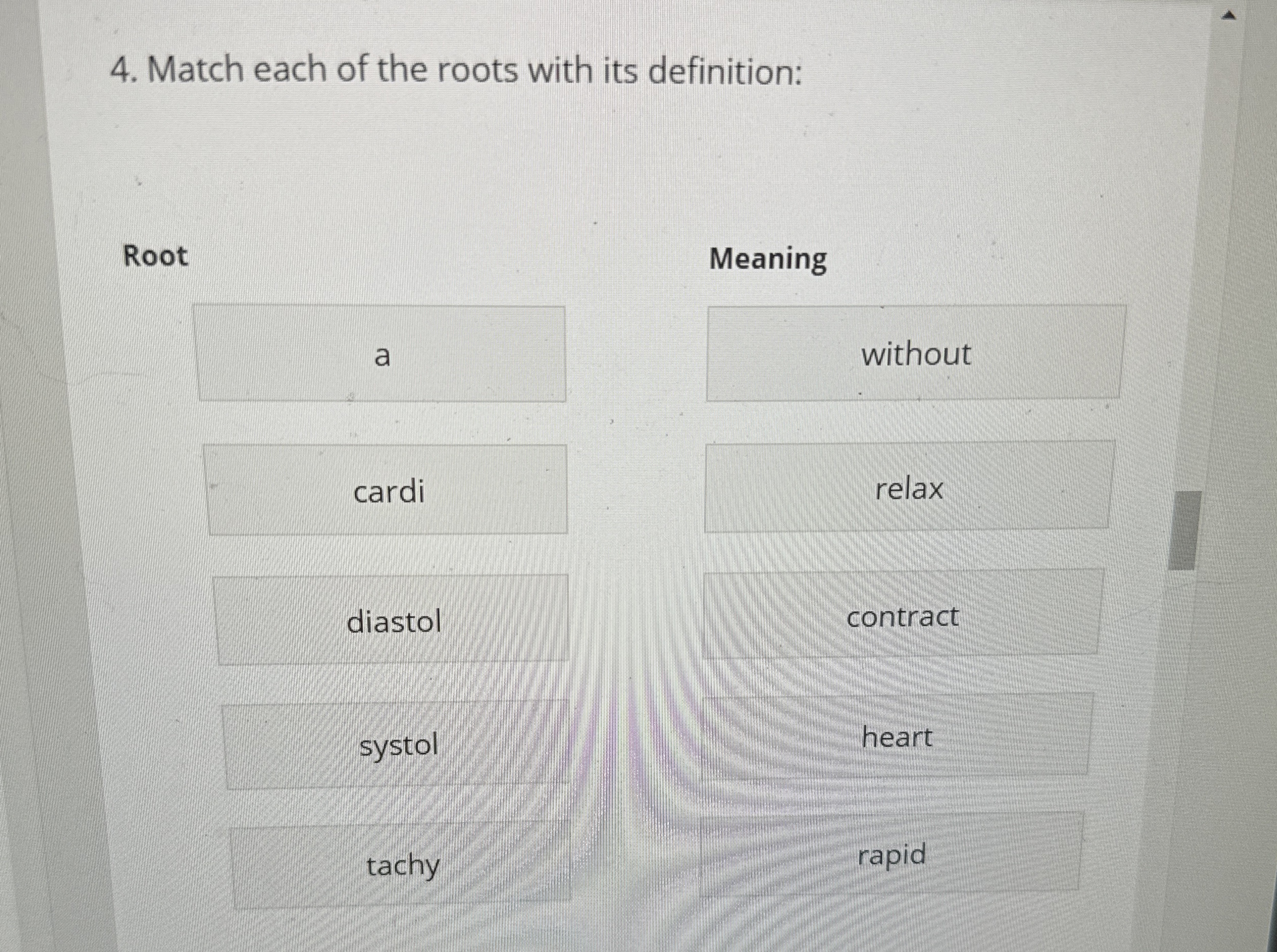 Solved Match each of the roots with its | Chegg.com