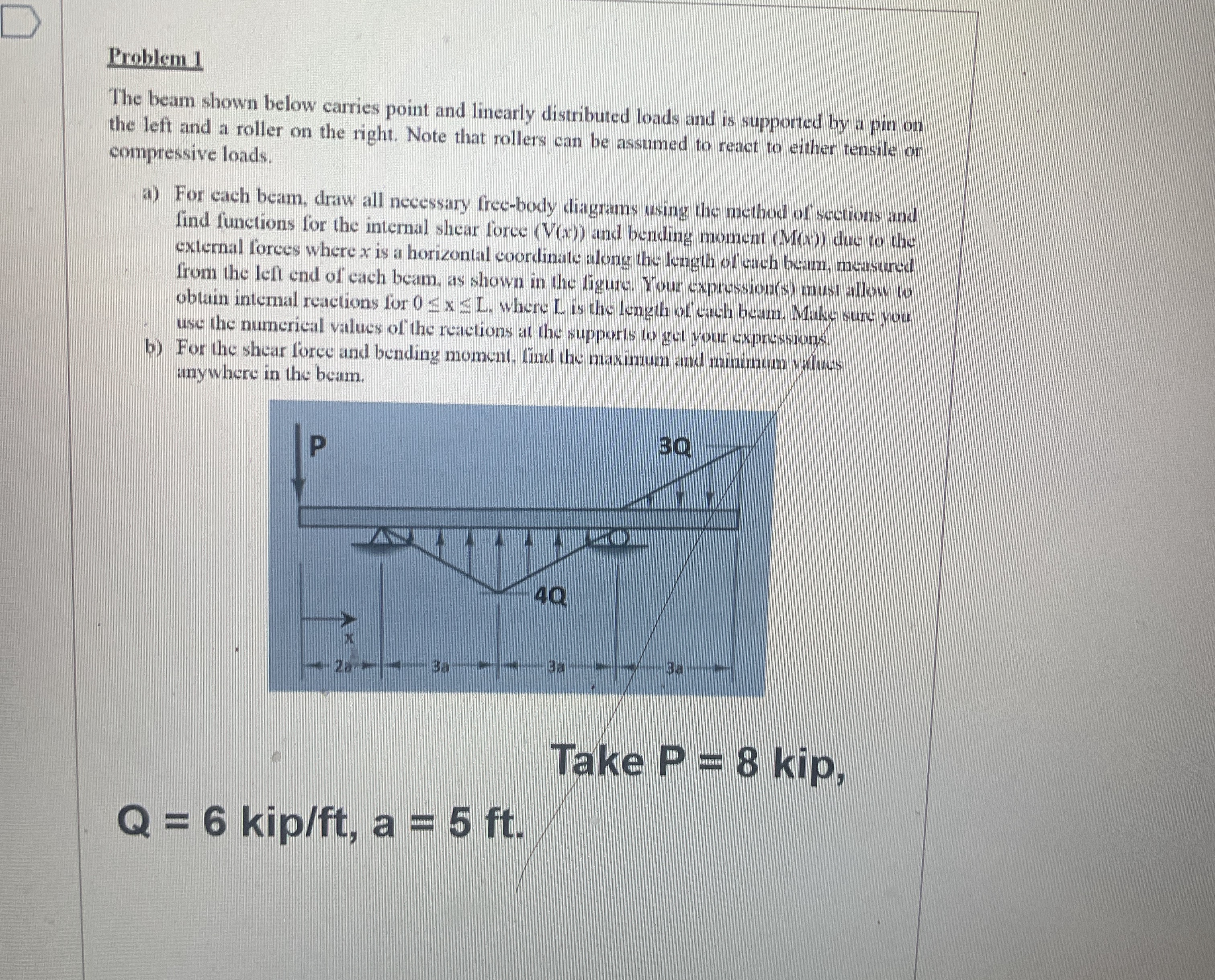 Solved 1. ﻿Find the upward vertical reaction force at the | Chegg.com