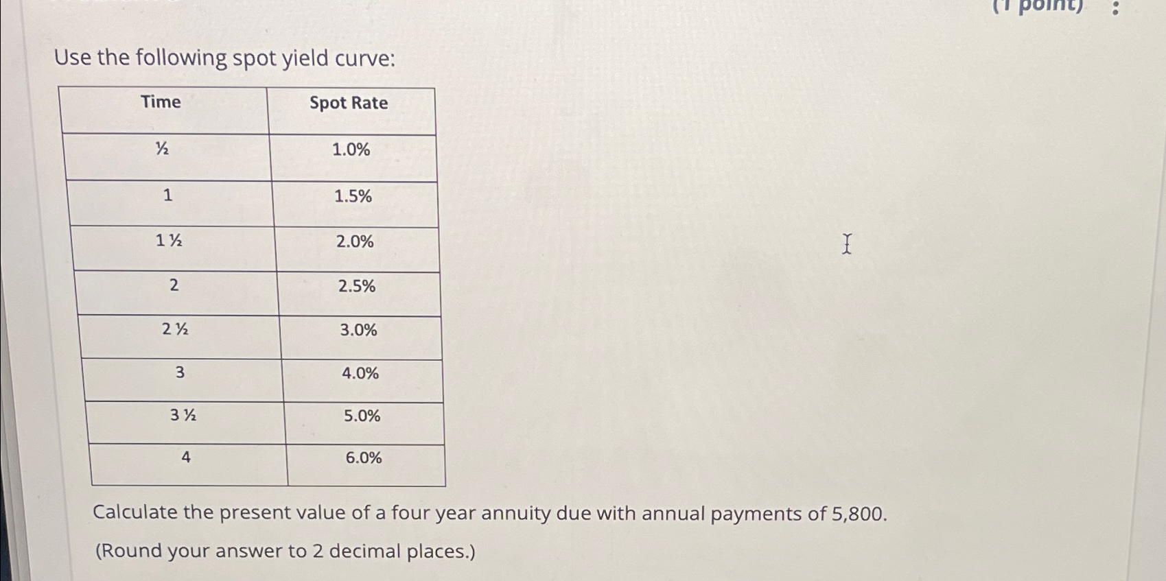 Solved Use the following spot yield curve:\table[[Time,Spot | Chegg.com
