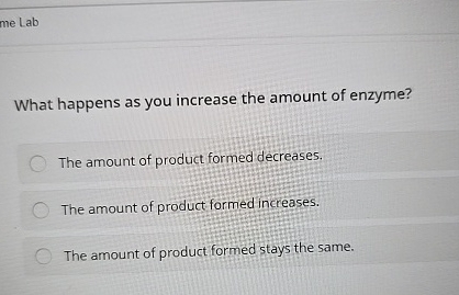 Solved What happens as you increase the amount of enzyme?The | Chegg.com