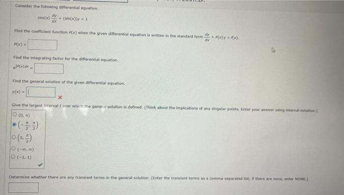 Solved Consider the follewing differential equation. | Chegg.com