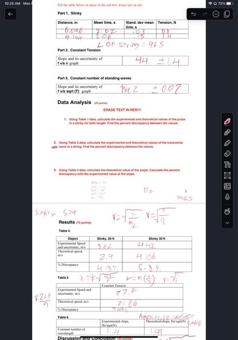 Part 1. Slinky Part 2. Constant Tension Part 3. | Chegg.com