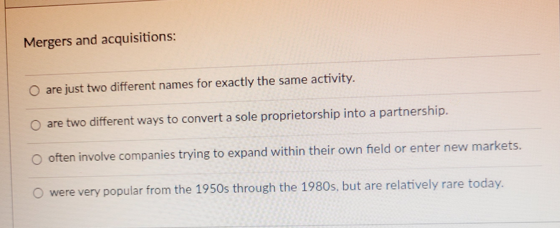 Solved Mergers and acquisitions: q, ﻿are just two different | Chegg.com