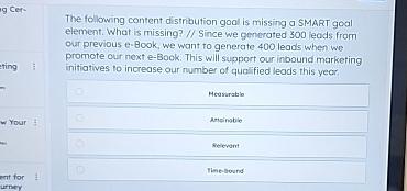 Solved The following content distribution goal is missing a | Chegg.com