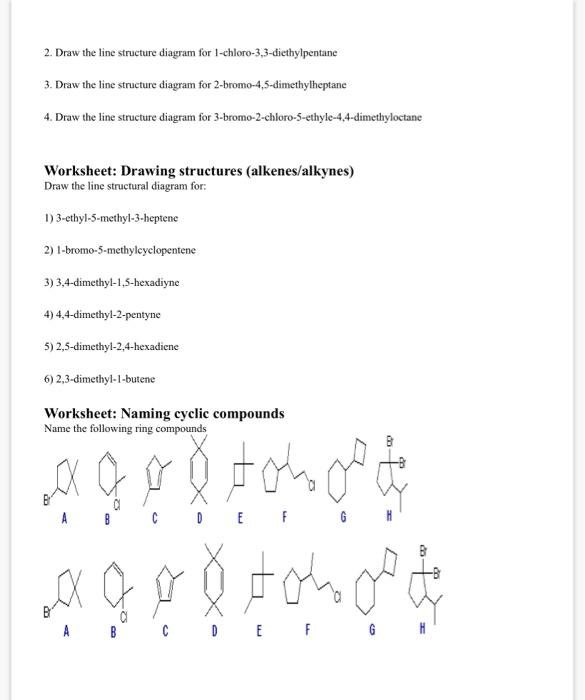 Solved 2. Draw the line structure diagram for | Chegg.com