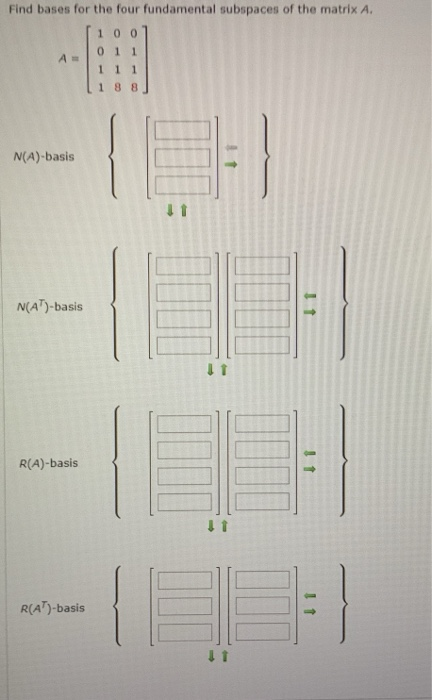 Solved Find bases for the four fundamental subspaces of the | Chegg.com