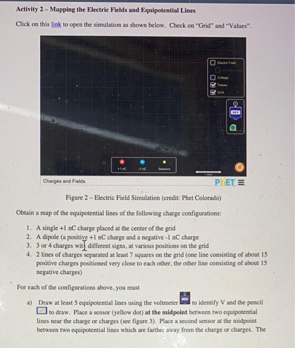 Solved Activity 2 - Mapping the Electric Fields and | Chegg.com