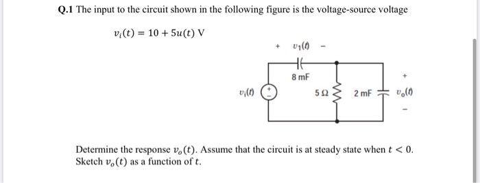 Solved Q.1 The input to the circuit shown in the following | Chegg.com