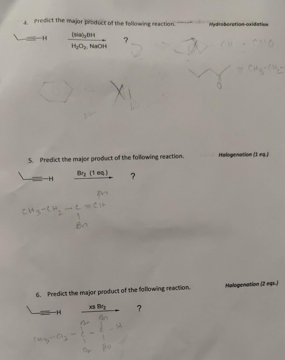 Solved 4. Predict the major product of the following | Chegg.com
