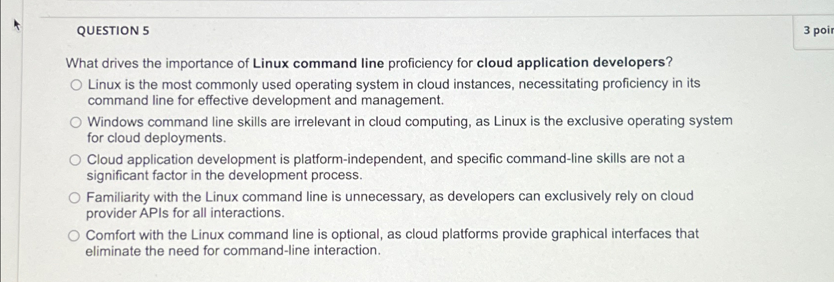 Solved QUESTION 5What drives the importance of Linux command | Chegg.com