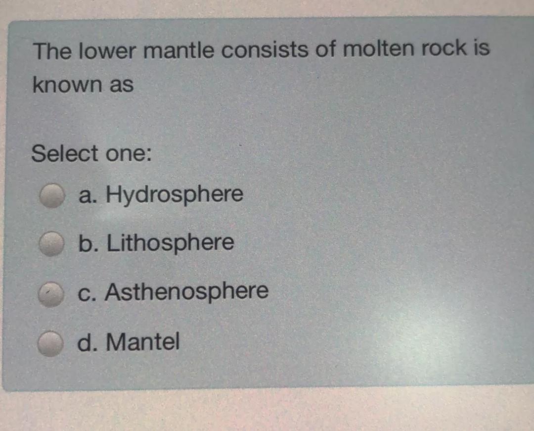 Solved Consisting mainly of cold, rigid, rocky crust of the | Chegg.com
