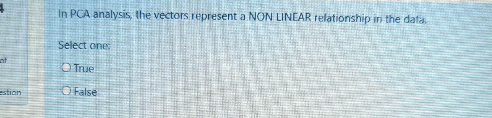 Solved In PCA analysis, the vectors represent a NON LINEAR | Chegg.com