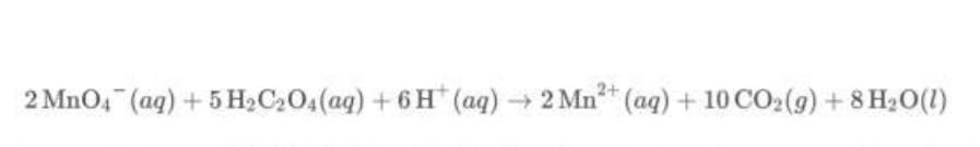 Solved The reaction between MnO4- (aq) and H2C2O4(aq) in | Chegg.com