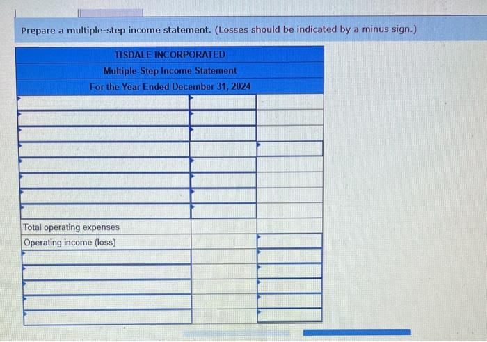 Solved Exercise 6-3 (Static) Prepare a multiple-step income | Chegg.com