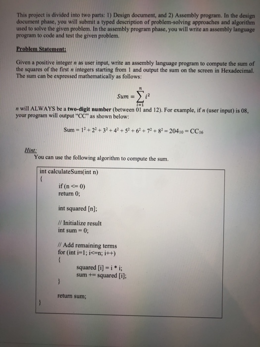 Solved How To Use Mano Assembly To Do Summation I Need To 5260