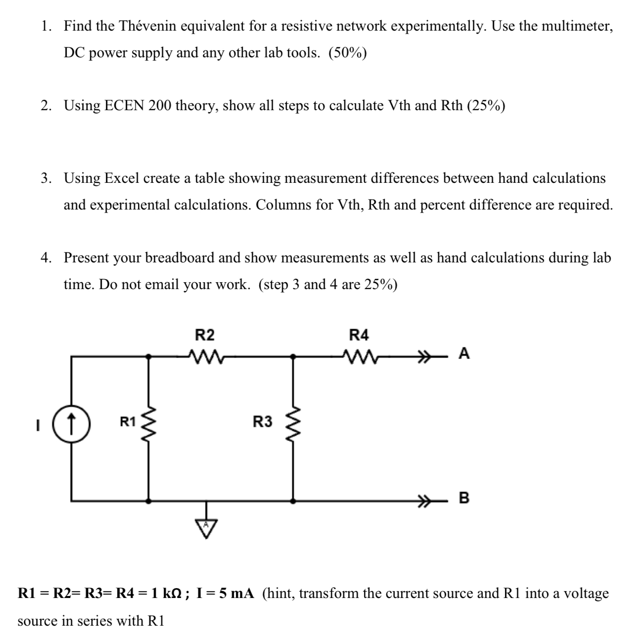Solved Find the Thévenin equivalent for a resistive network | Chegg.com