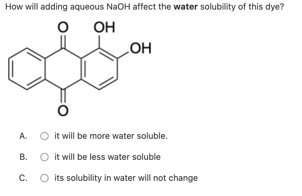 1-How will adding aqueous NaOH affect the water | Chegg.com