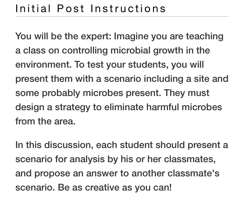 Solved Initial Post InstructionsYou will be the expert: | Chegg.com