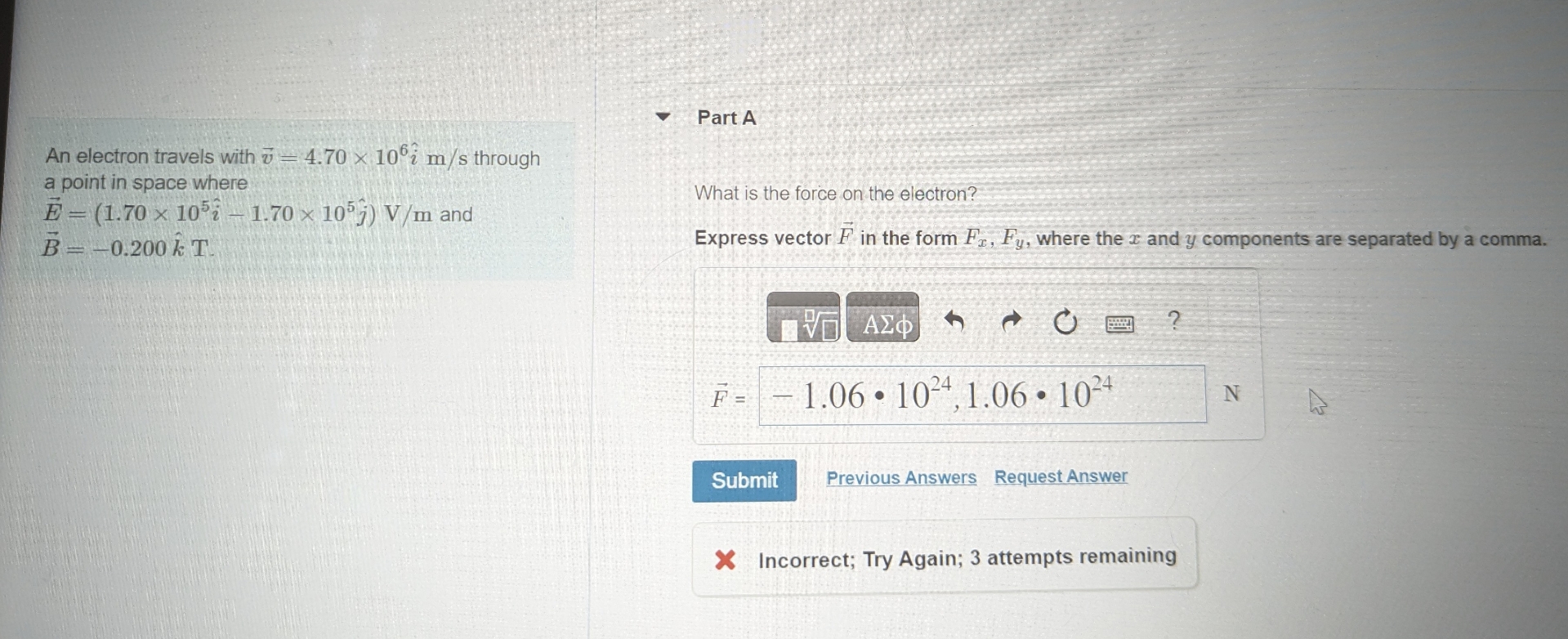 Solved Part AAn electron travels with | Chegg.com