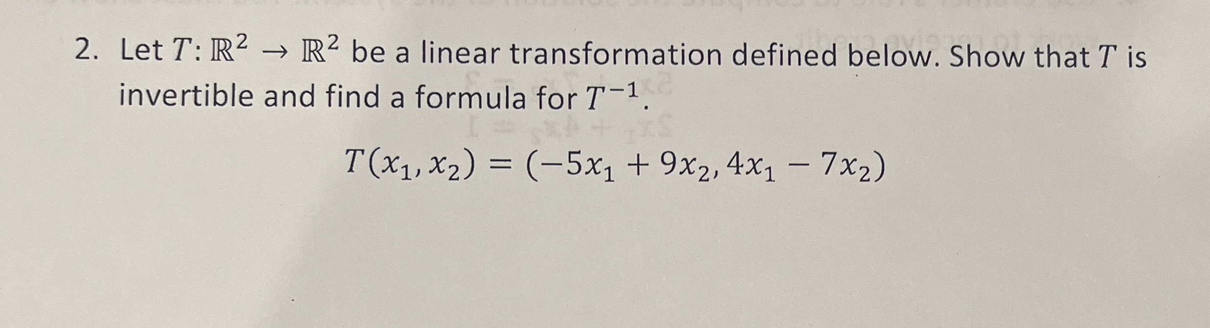 Solved Let T:R2→R2 ﻿be a linear transformation defined | Chegg.com