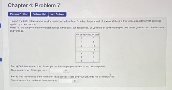 Solved (4 point) The table below summarizes the number of | Chegg.com