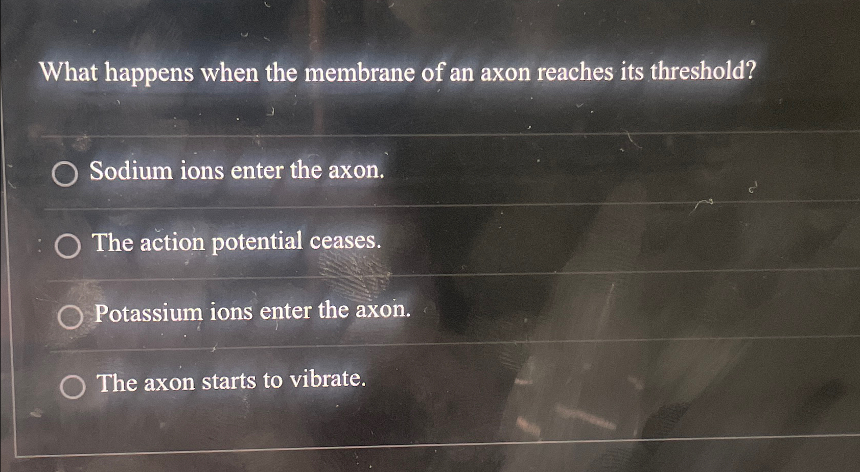 Solved What happens when the membrane of an axon reaches its | Chegg.com
