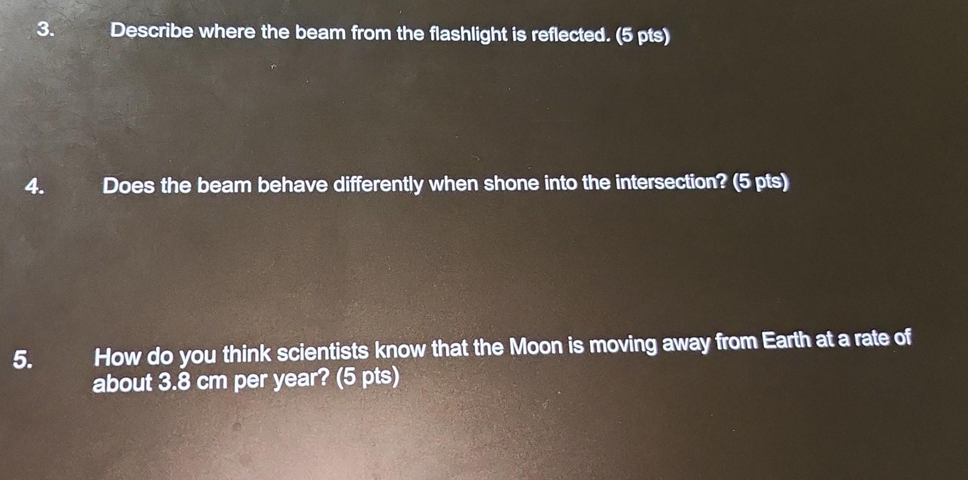 Solved Lab Activity 15: Lasers and the Moon On three | Chegg.com
