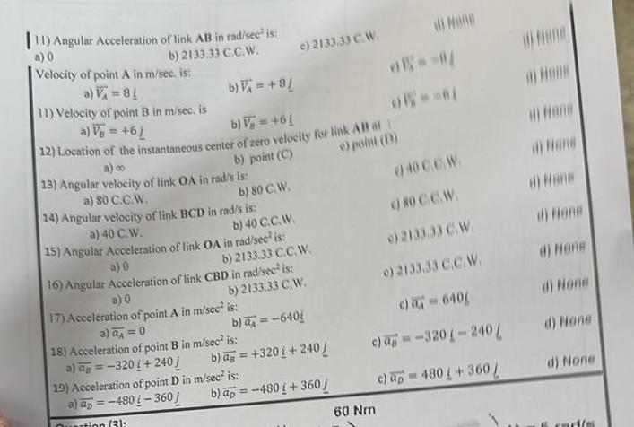 Solved If link Ain has a constant counterclockwise angular | Chegg.com