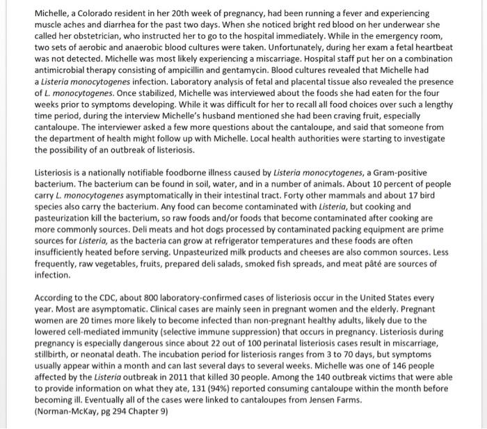 Michelle, a Colorado resident in her 20th week of | Chegg.com