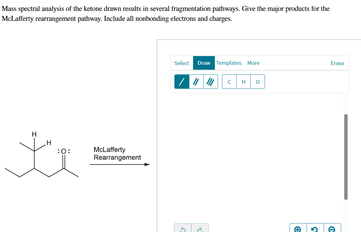 Solved Mass spectral analysis of the ketone drawn results in | Chegg.com