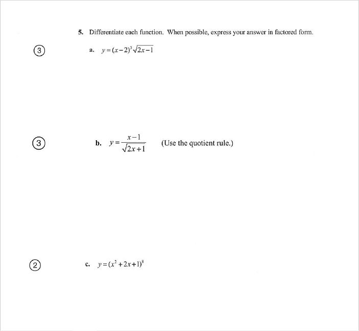 Differentiate each function. When possible, express | Chegg.com