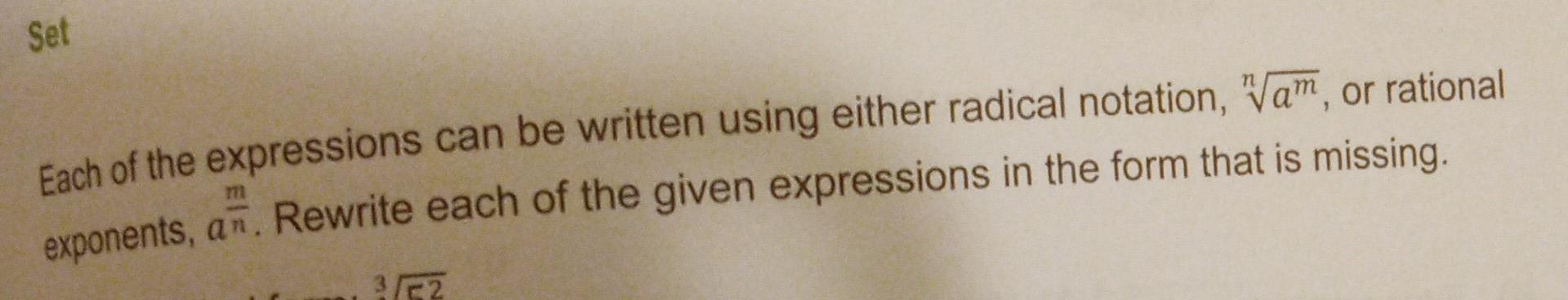 Each of the expressions can be written using either | Chegg.com