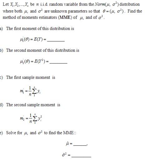 Solved Let Y1,Y2,dots,Yn ﻿be n ﻿i.i.d. ﻿random variable from | Chegg.com