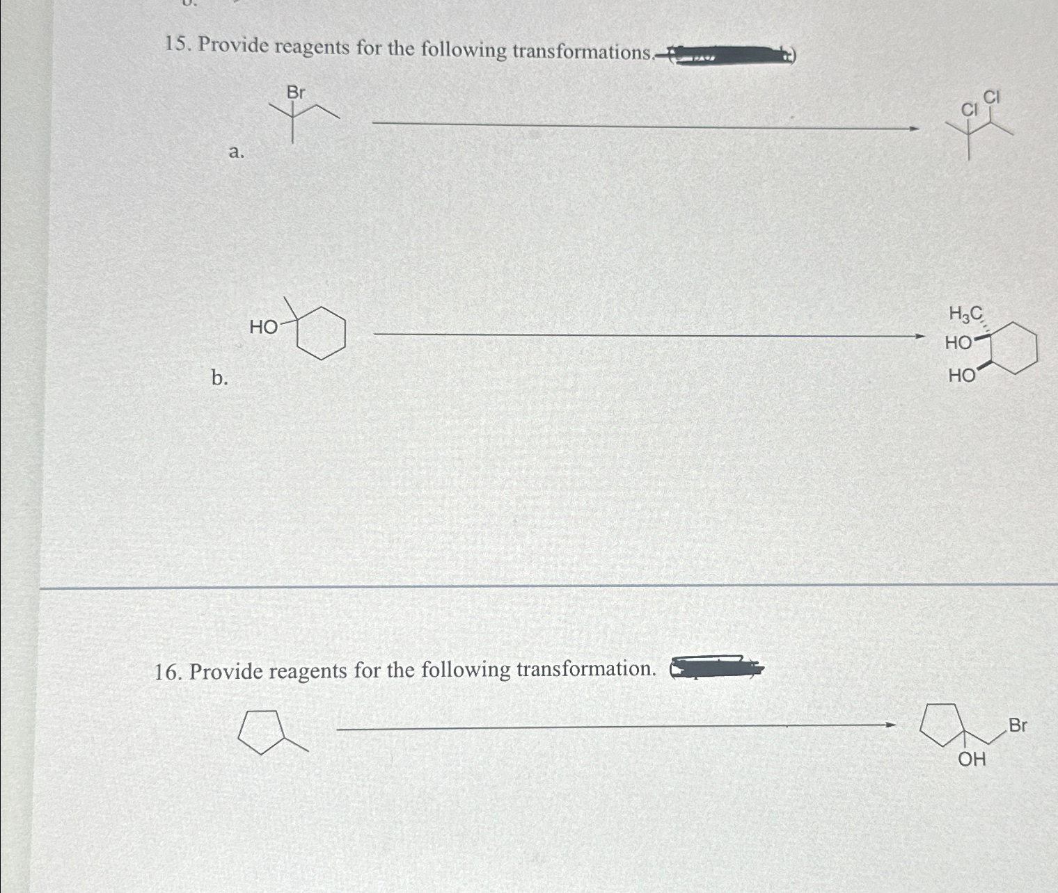Solved Provide reagents for the following | Chegg.com