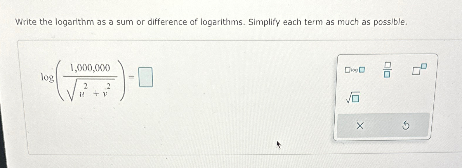 Solved Write the logarithm as a sum or difference of | Chegg.com