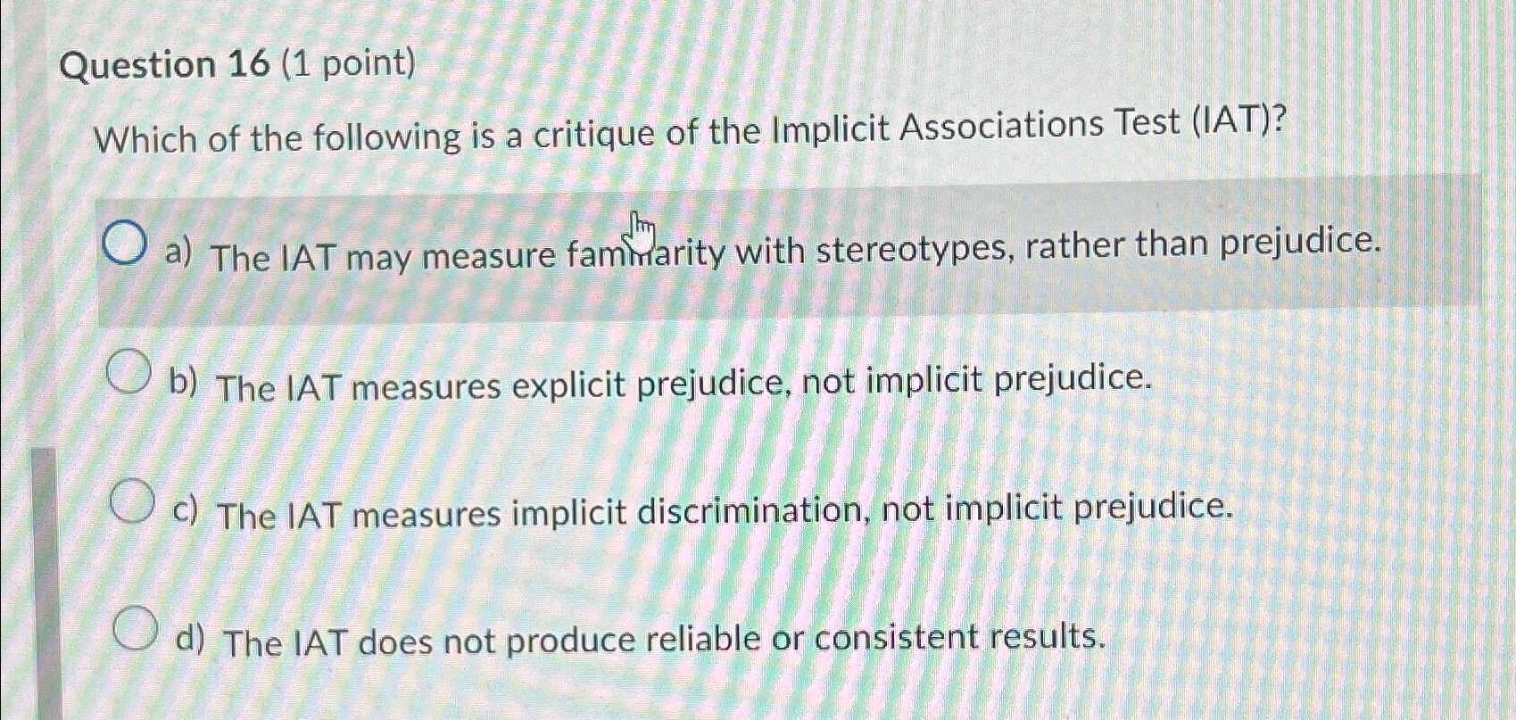 Solved Question 16 (1 ﻿point)Which of the following is a | Chegg.com