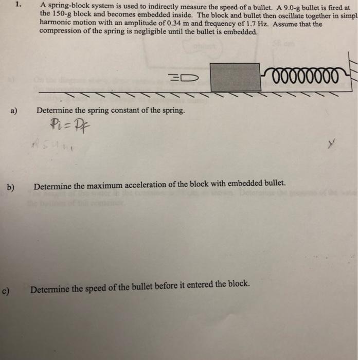 Solved 1. A spring-block system is used to indirectly | Chegg.com