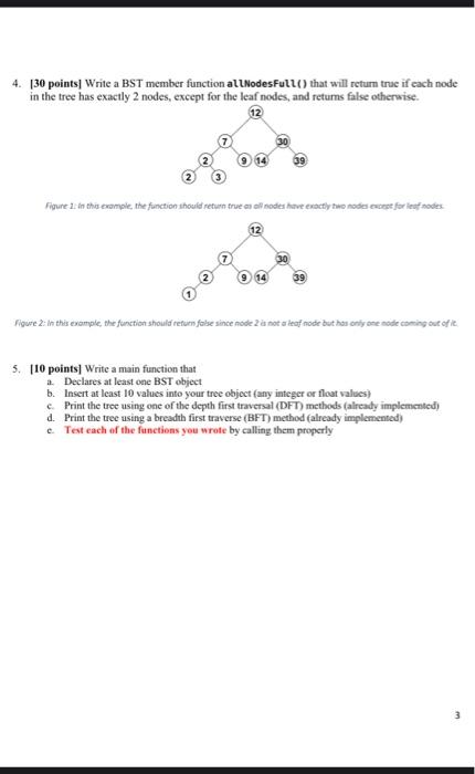 Solved Binary Search Tree Bst Programming Assignment Due