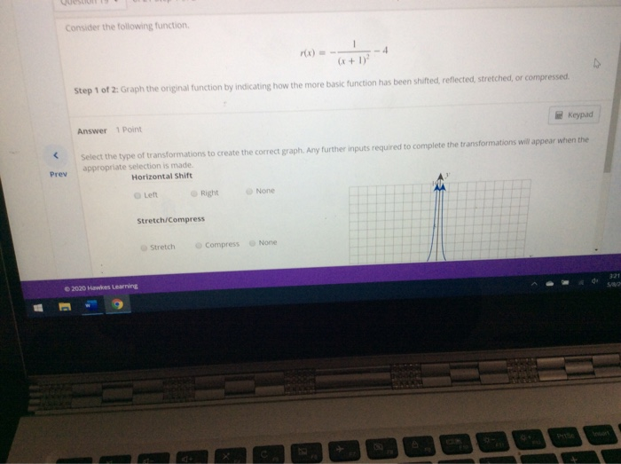 Solved Consider the following function Step 1 of 2: Graph | Chegg.com