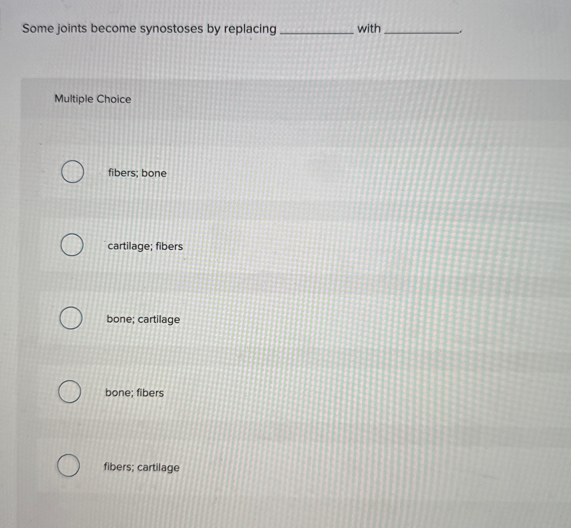 Some joints become synostoses by | Chegg.com