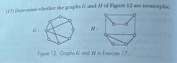 Solved (17) Determine whether the graphs G and H of Figure | Chegg.com