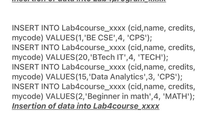 Please refer to your Lab4program__oox and Lab4course_ | Chegg.com