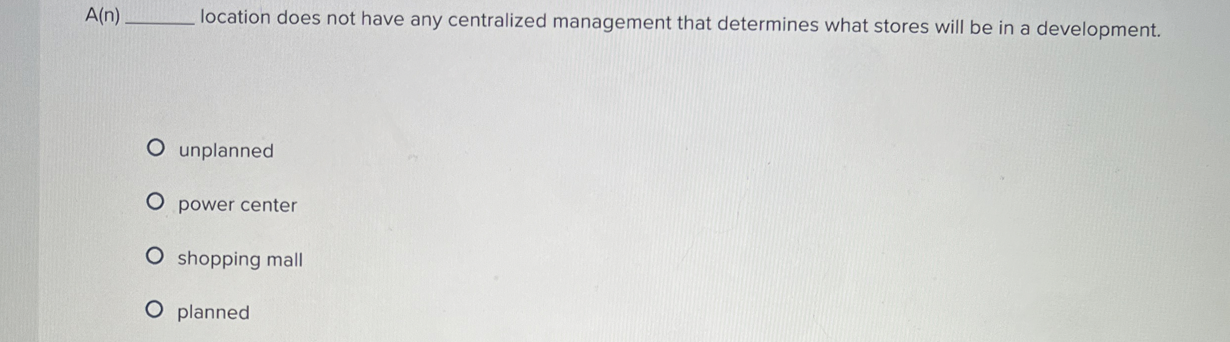 Solved A(n)location does not have any centralized management | Chegg.com