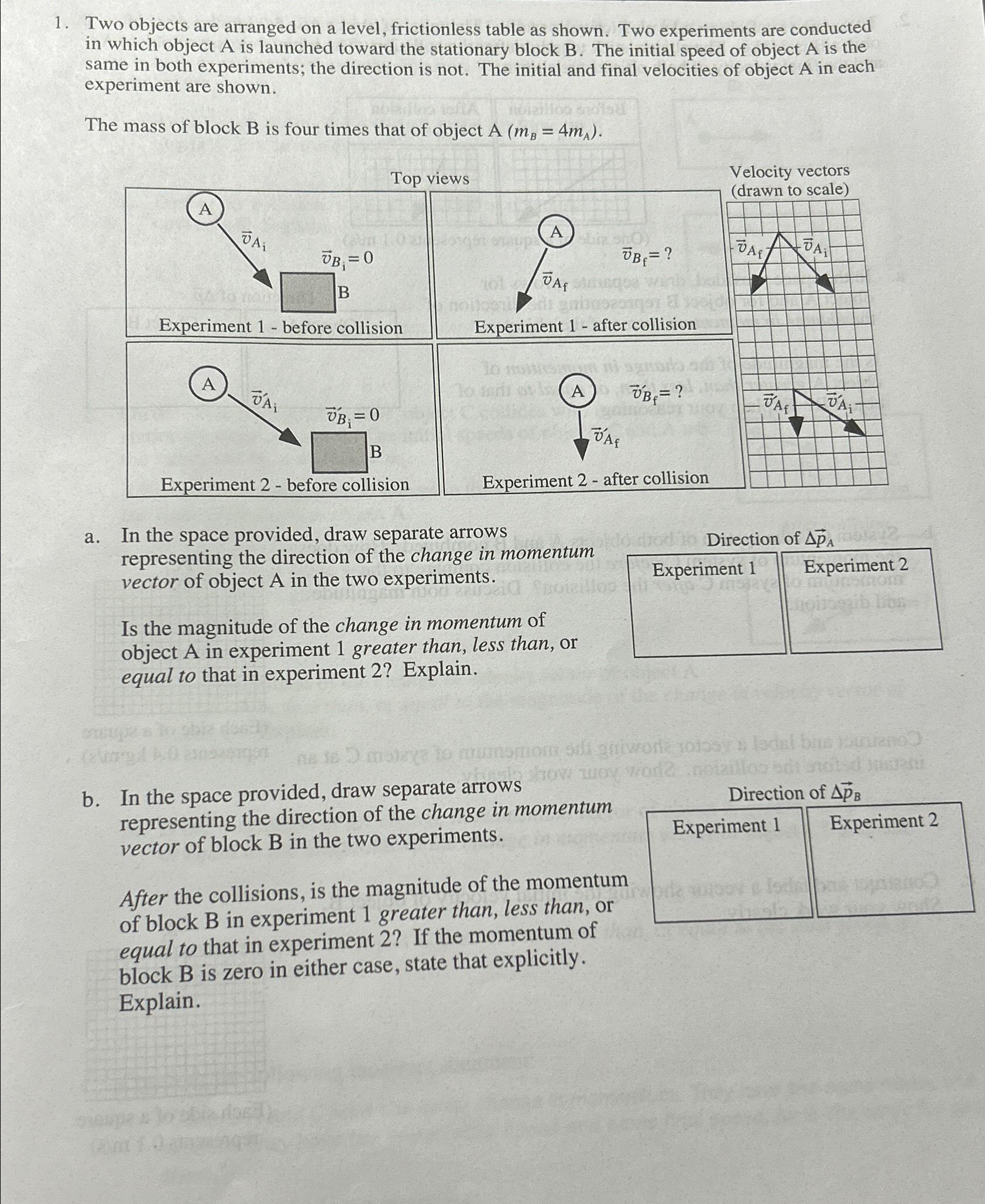 Solved Two objects are arranged on a level, frictionless | Chegg.com