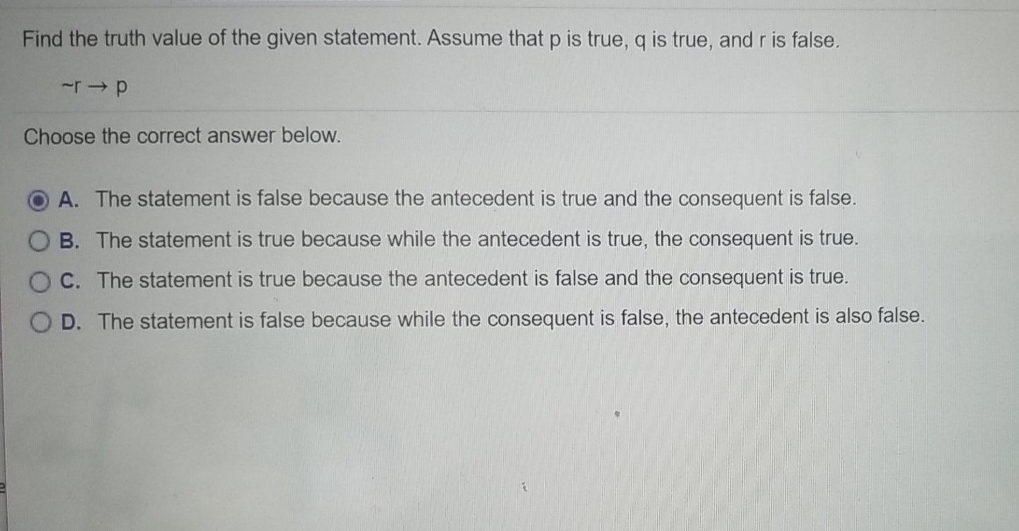 Solved Tell whether the conditional is true (T) or false | Chegg.com